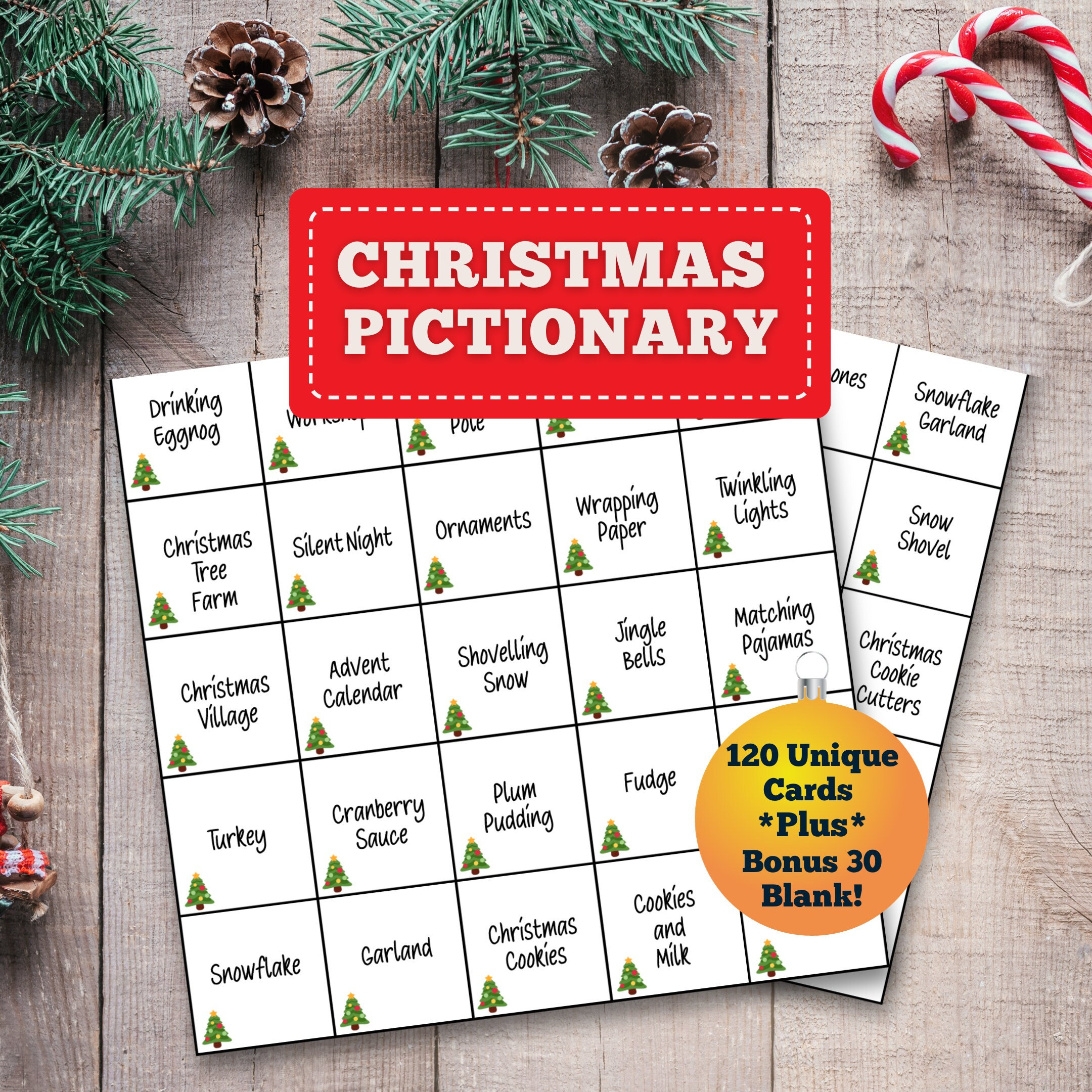 Christmas Pictionary Game Download, Holiday Pictionary, Drawing Game ...