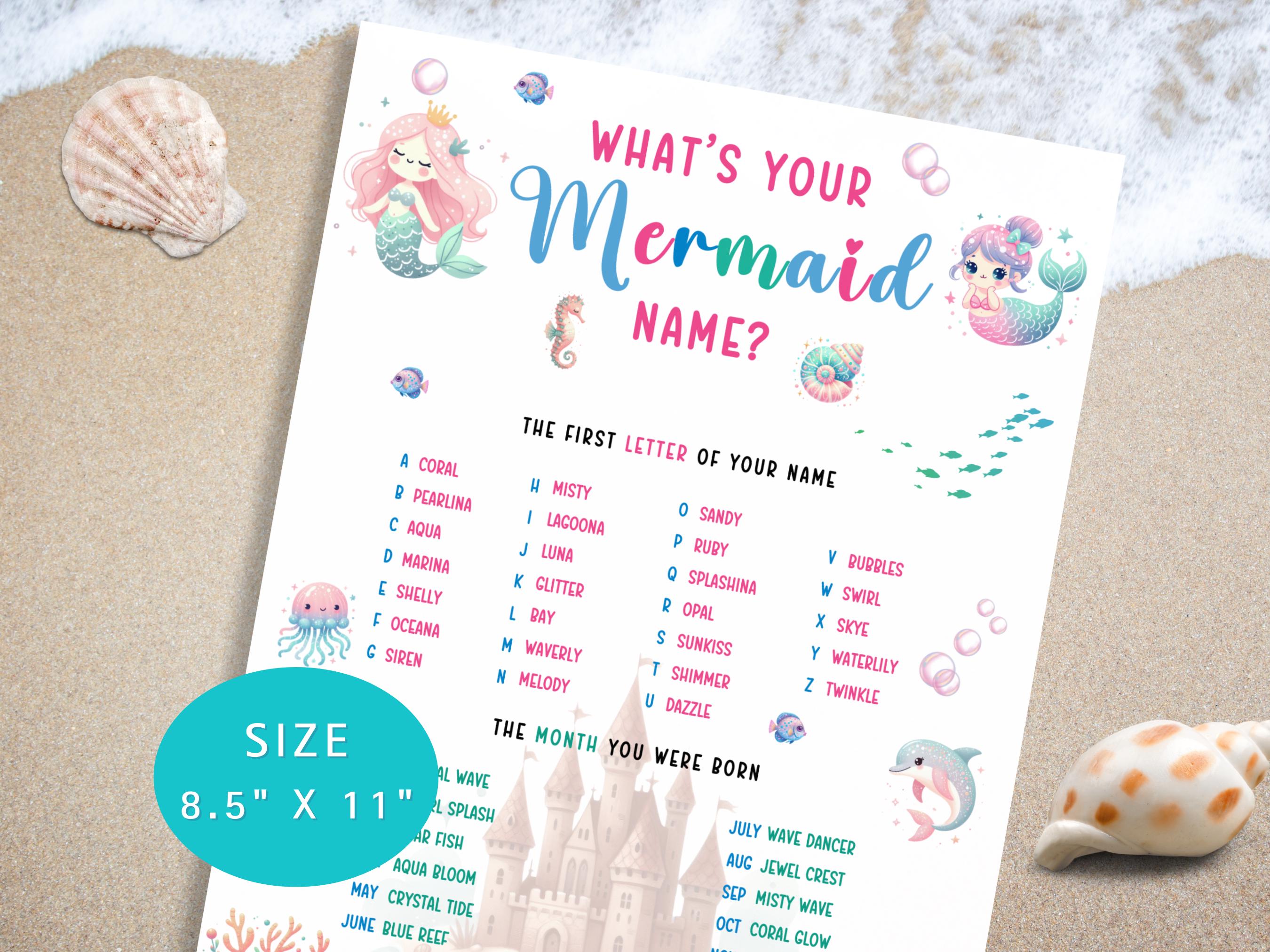 Mermaid Birthday Game Name Mermaid Birthday Party Little Girl Birthday ...