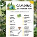 Camping Scavenger Hunt Game, Kids Summer Activity, Treasure Hunt ...