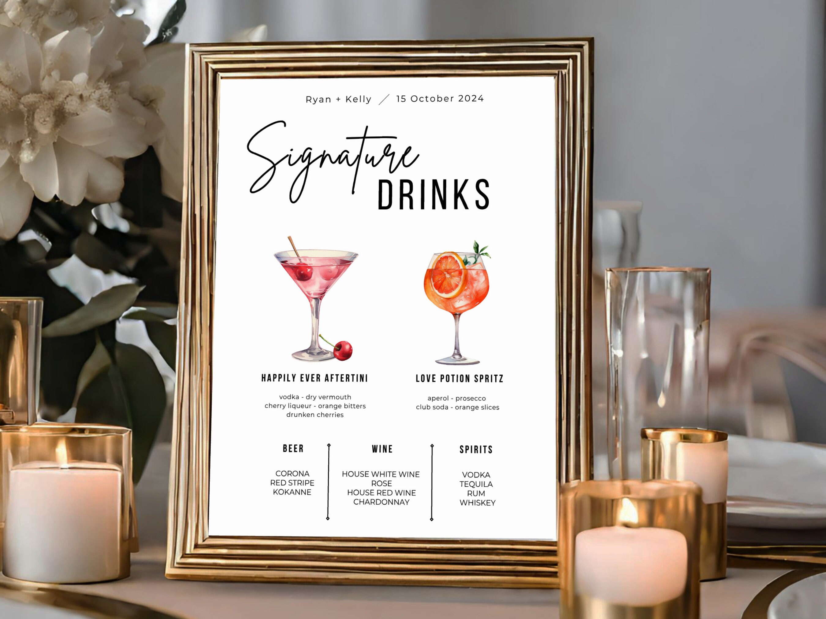 Signature Drink Sign, Drink Wedding Menu, Wedding Drink Menu Template ...
