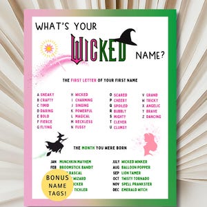 Wicked Birthday Name Game: Printable Party Activity (PDF Download) - Etsy