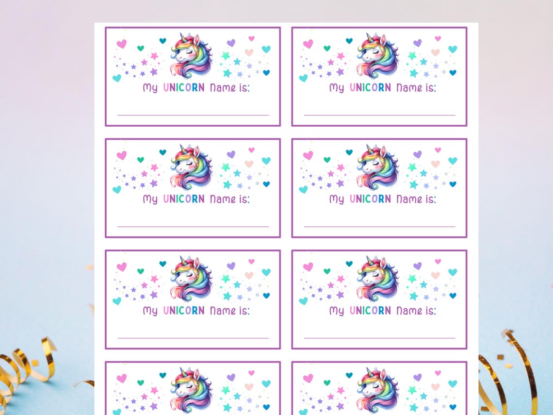 Unicorn Birthday Party Game: What's Your Unicorn Name? (digital ...
