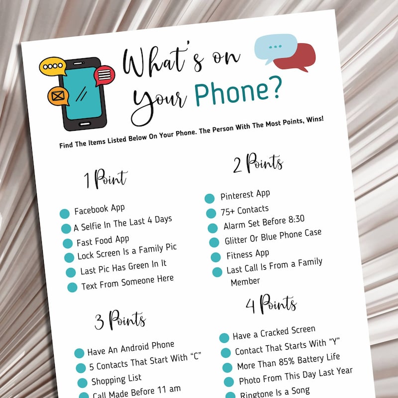 Whats on Your Phone Game - Etsy