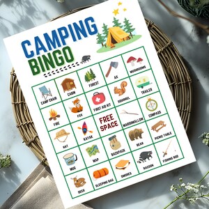 Camping Bingo Game: Printable Summer Activity for Kids (PDF Download ...