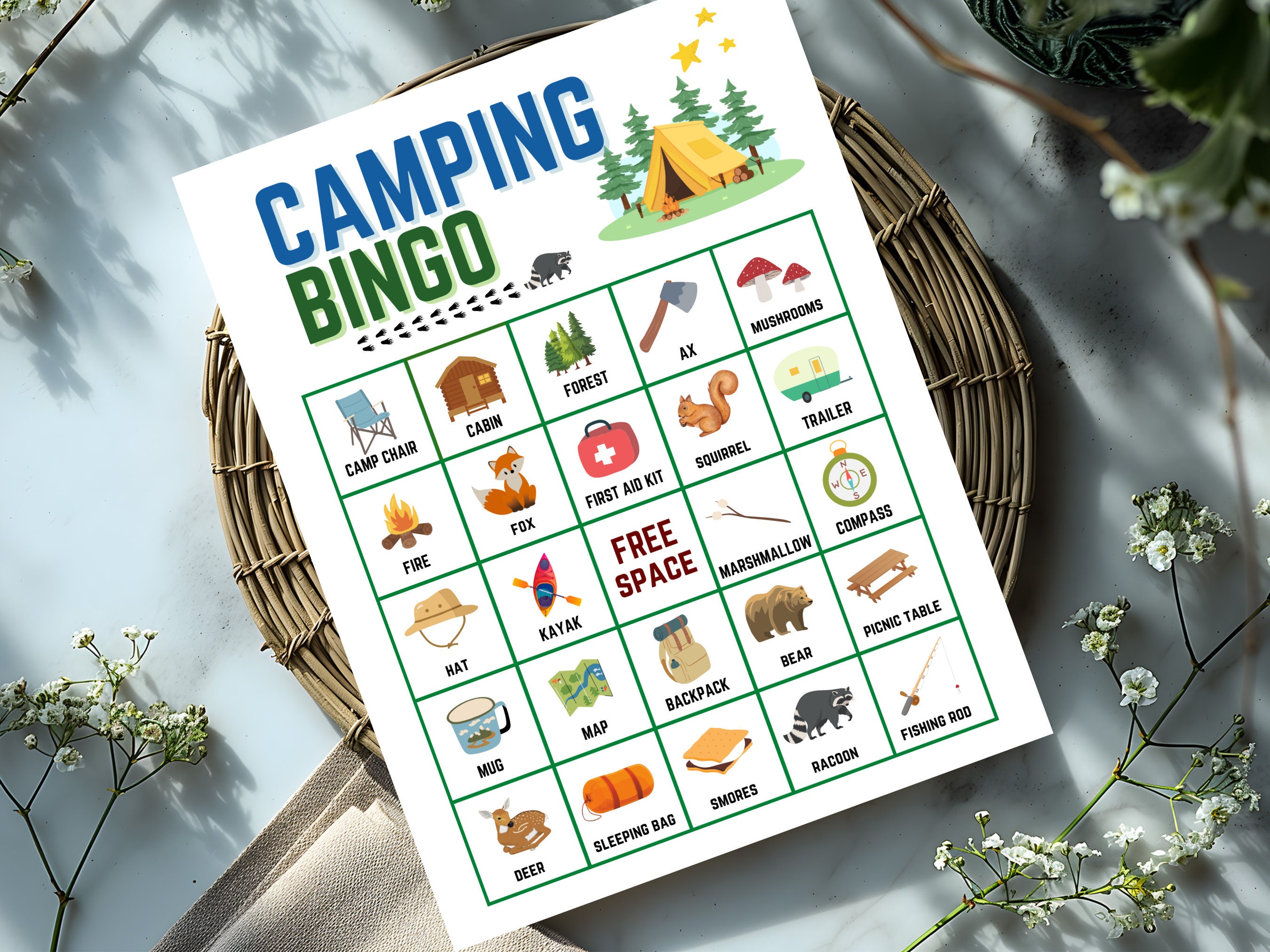 Camping Bingo Game: Printable Summer Activity for Kids (PDF Download ...