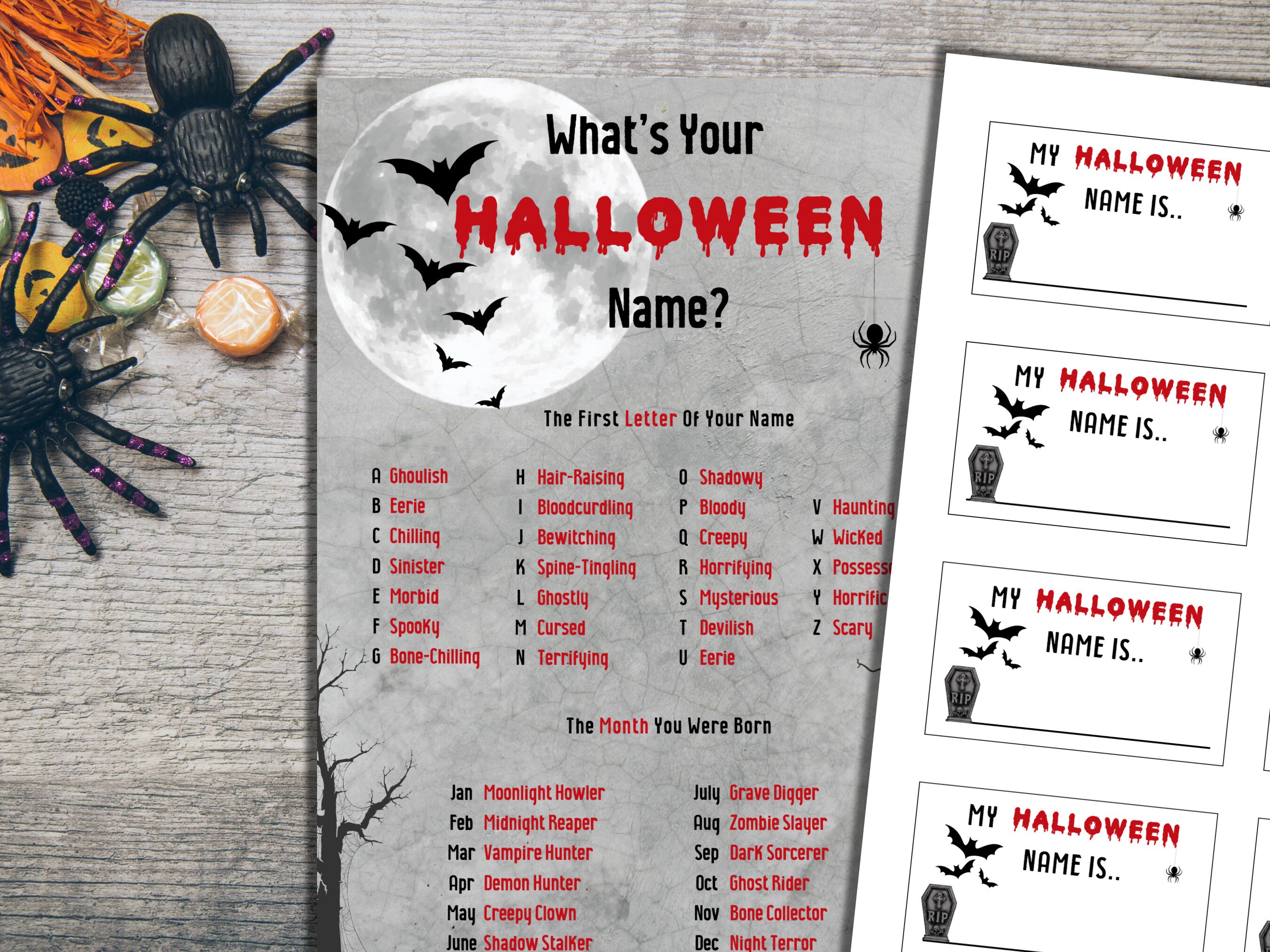 Halloween Name Game, Halloween Party Game, Halloween Decor, Halloween ...