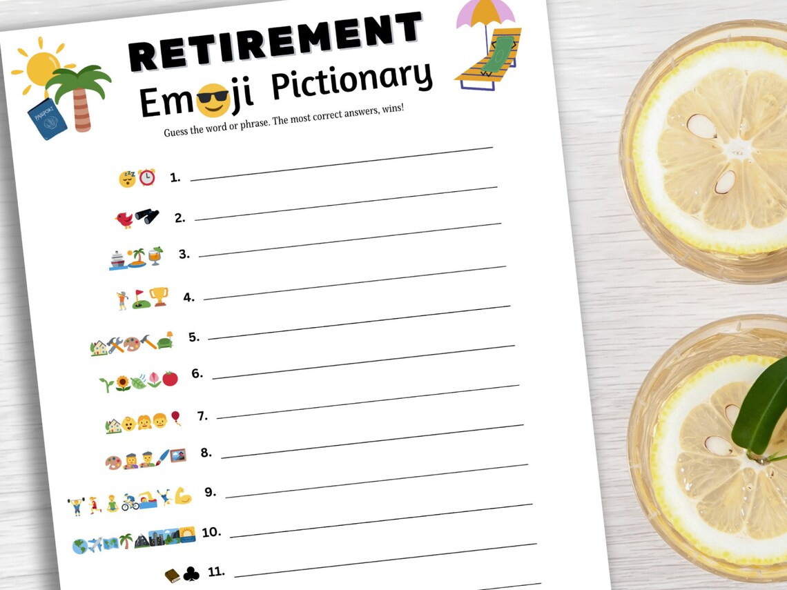 Retirement Party Games, Emoji Pictionary, Retirement Party Games ...