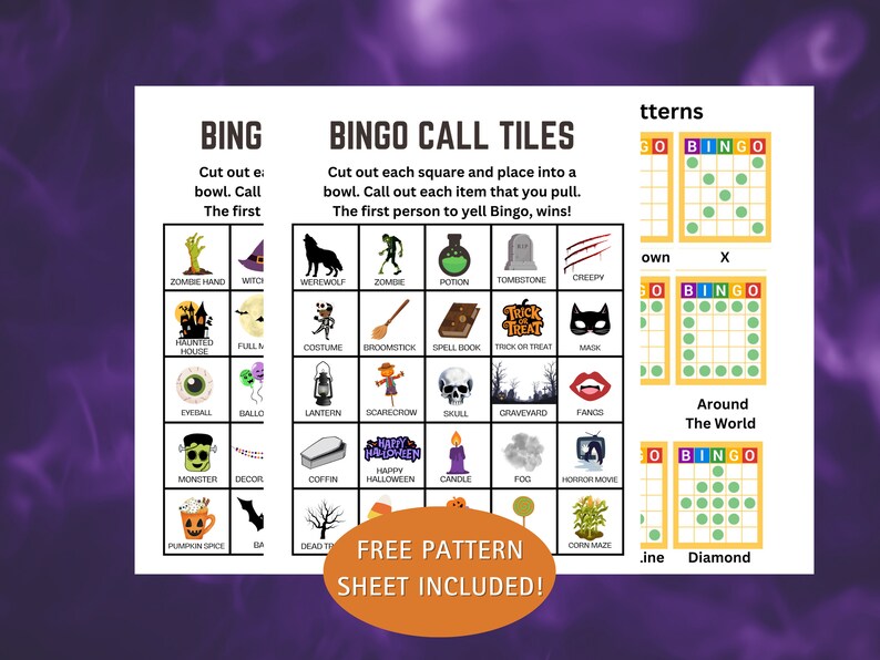 Halloween Bingo Game: 40 Printable Cards, Kids Classroom Activity (PDF ...