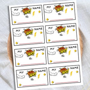 Superhero Name Game: Printable Birthday Party Activity (PDF Download - Etsy