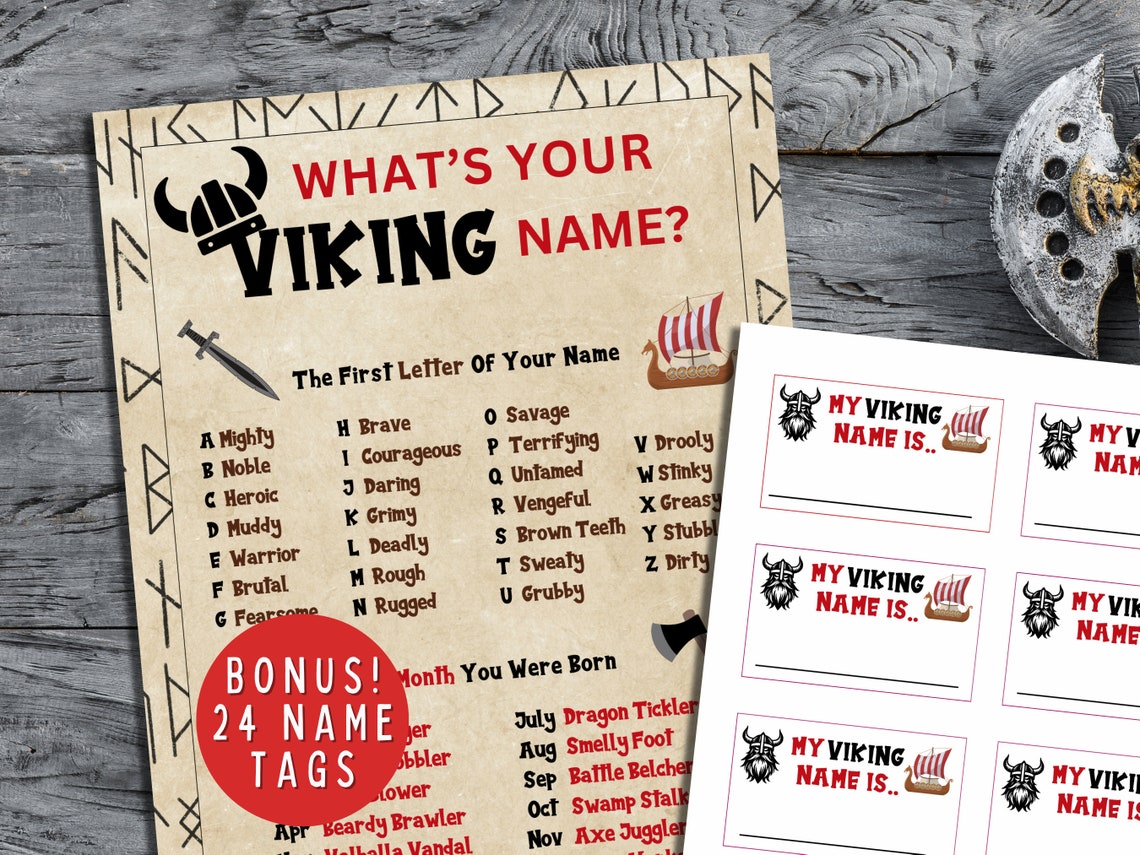 Viking Name Game, Norse God, Kids Games, Adult Party Game, Funny Games ...