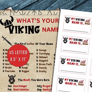 Viking Name Game, Norse God, Kids Games, Adult Party Game, Funny Games ...