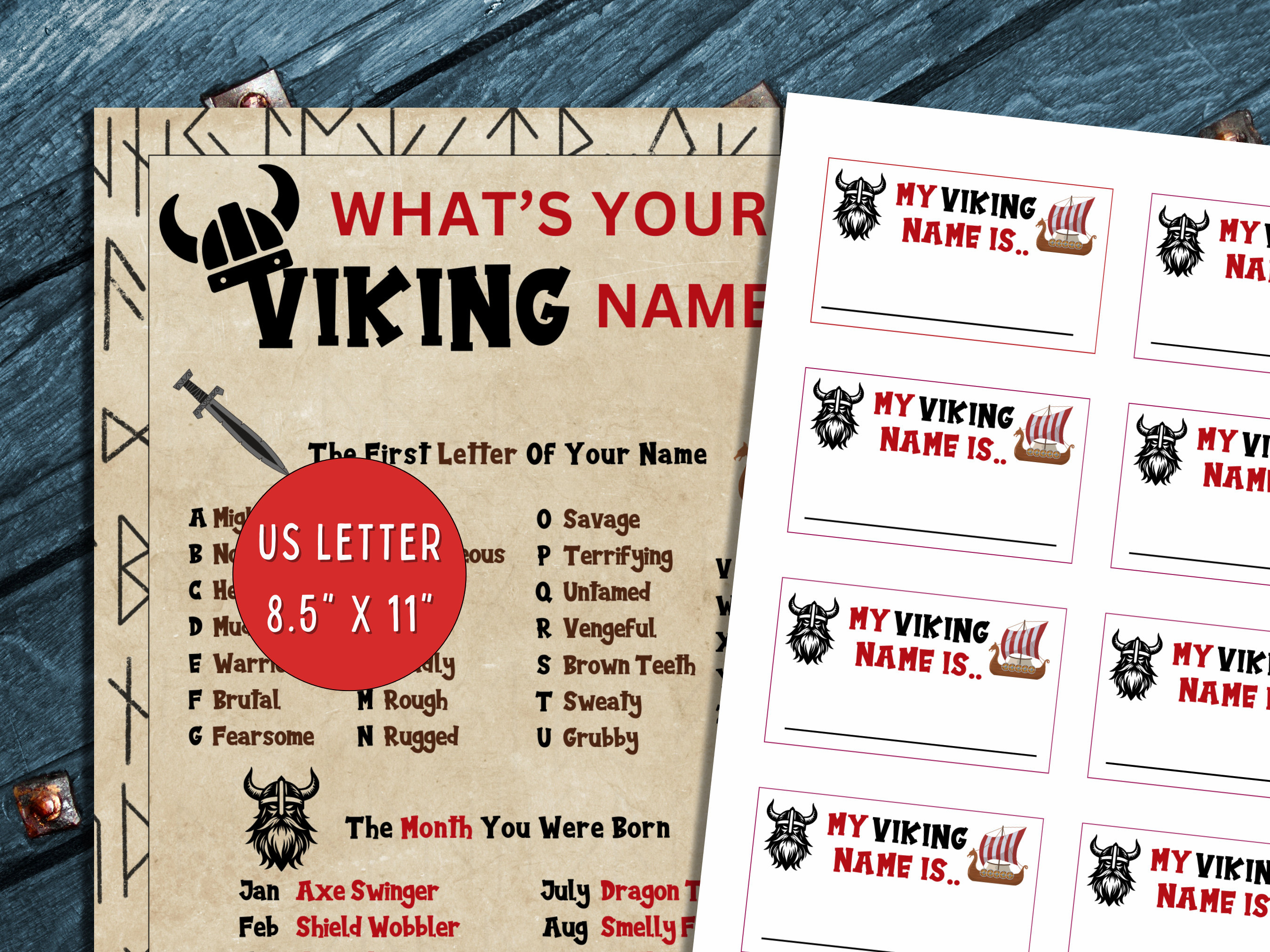 Viking Party Game, Birthday Party Game for Kids and Adults, Printable ...