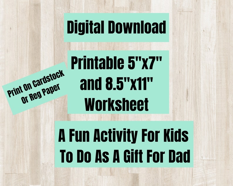 Father's Day Printable Worksheet, Dad Questionnaire, Father's Day Gift ...