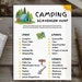 Camping Scavenger Hunt Game, Treasure Hunt Camping Activities for Kids ...