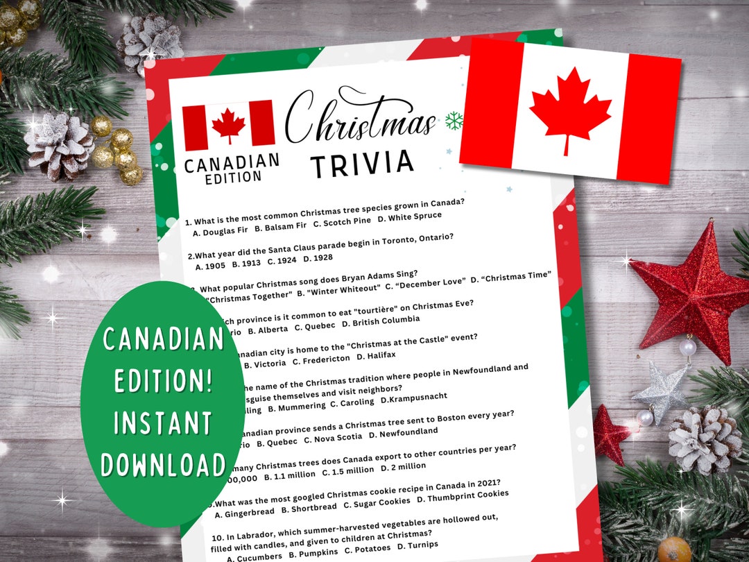 Canada Christmas Trivia Game: Printable Holiday Party Activity (PDF ...