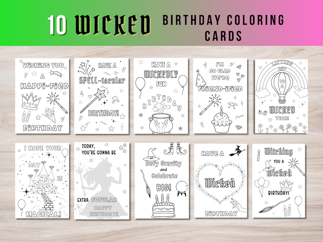 Color Your Own Birthday Cards: DIY Printable Greeting Cards (PDF ...