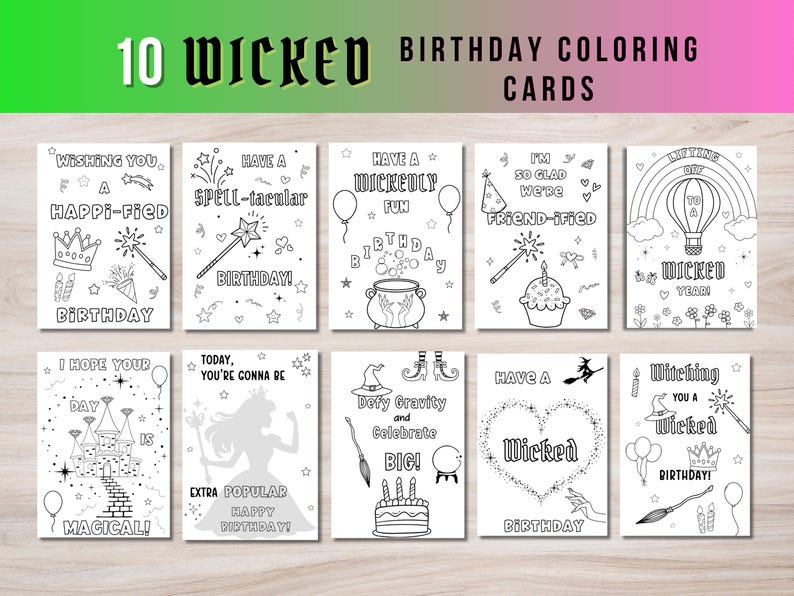 Color Your Own Birthday Cards: DIY Printable Greeting Cards (PDF ...