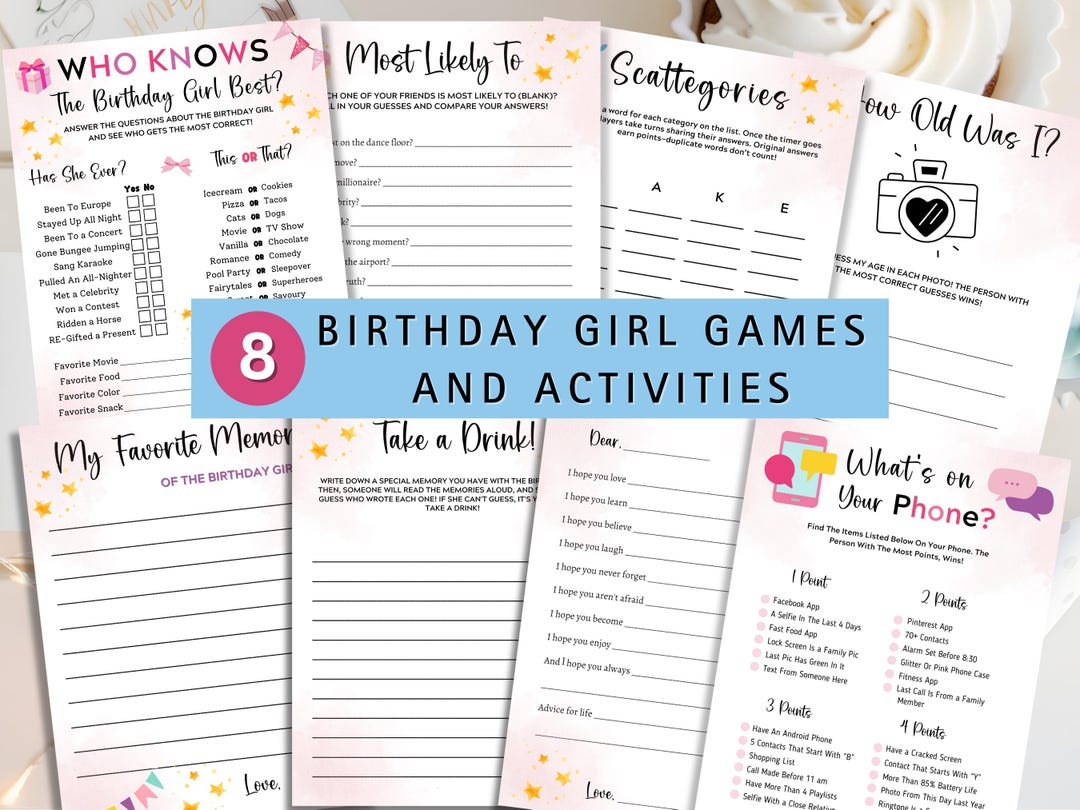 Who Knows the Birthday Girl, Teen Birthday Games, Birthday Printable ...