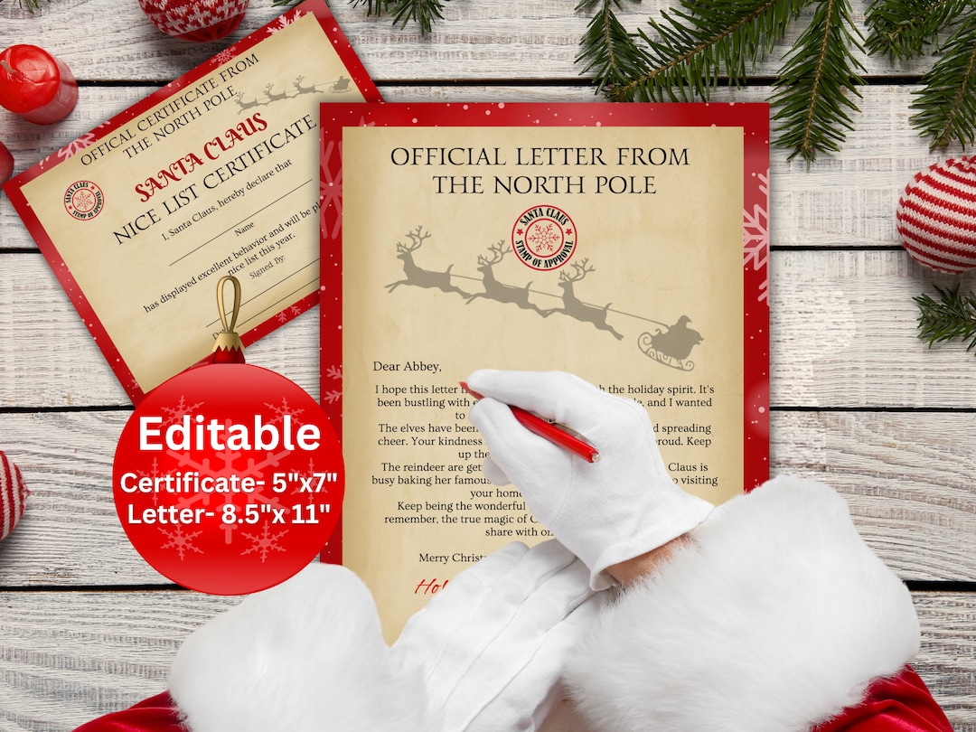 2024 Official Letter Mailed From Santa, Personalized Santa Letter With ...