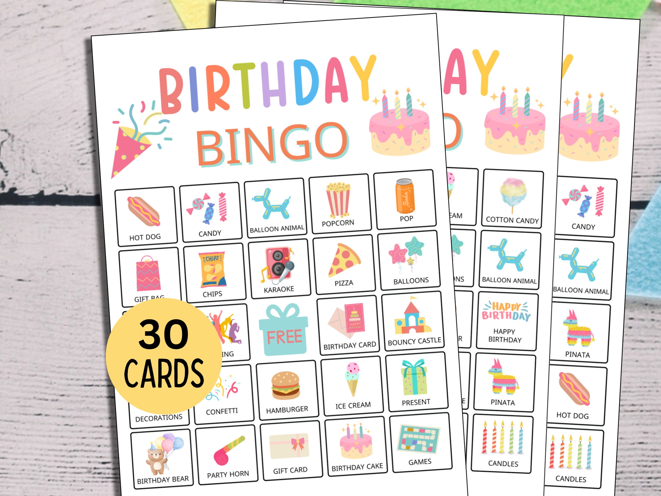 Birthday Bingo Game, Summer Birthday Game, Printable Game, Girls ...
