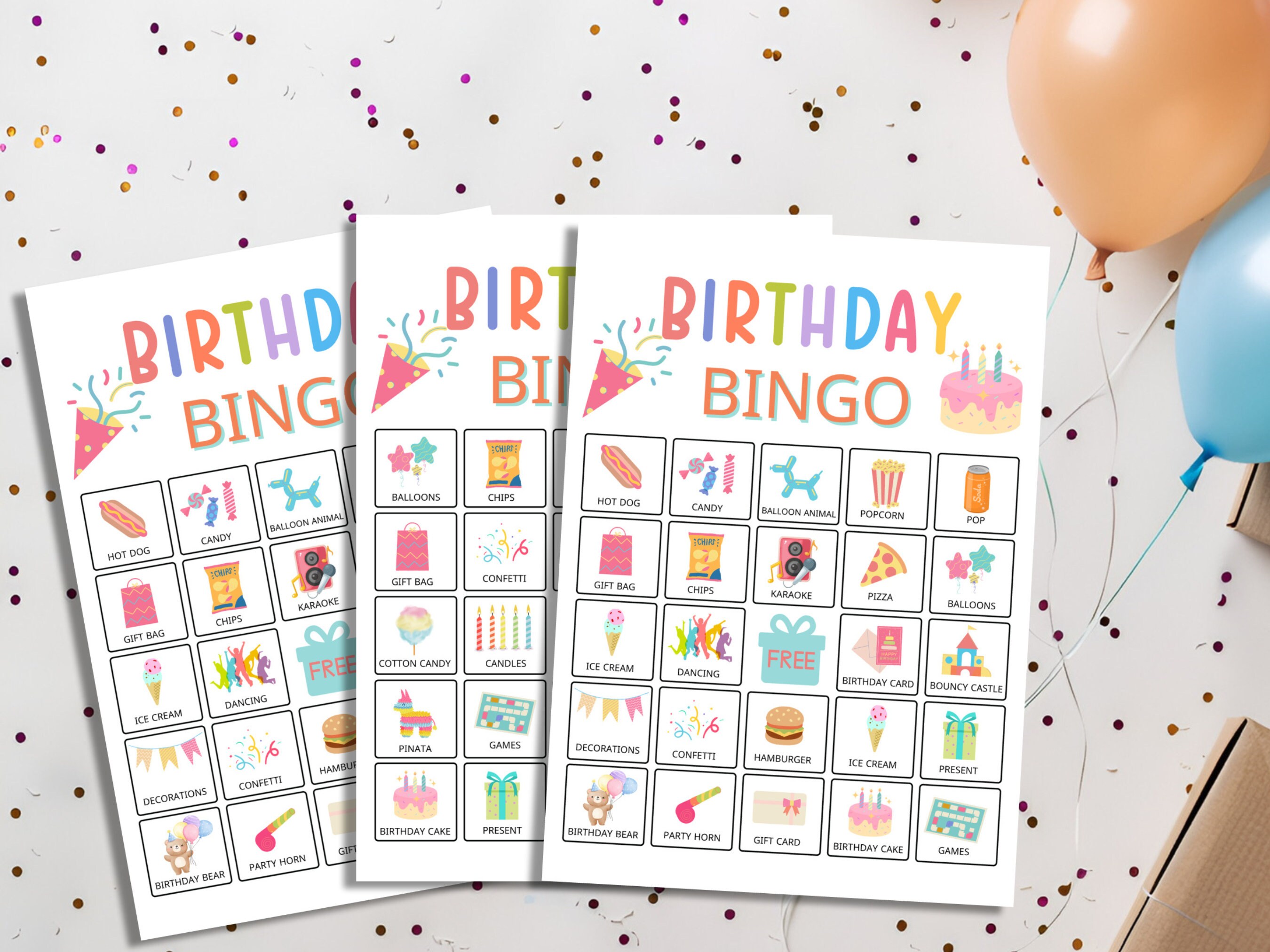 Birthday Bingo Game, Summer Birthday Game, Printable Game, Girls ...