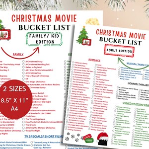 Christmas Movie Bucket List Bundle: Family Holiday Films Checklist (PDF ...