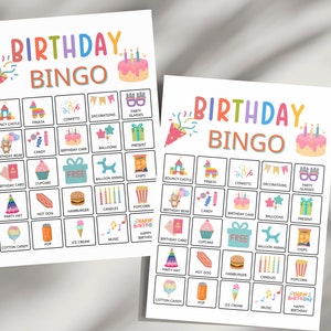 Birthday Bingo Game, Pastel Kids Party Activity (PDF Download) - Etsy