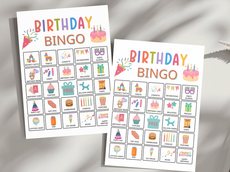 Birthday Bingo Game, Summer Birthday Game, Printable Game, Girls ...