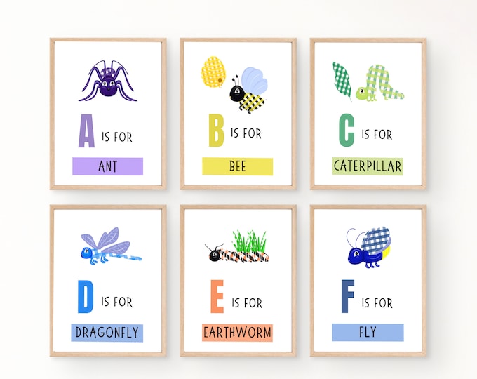 Insect Alphabet Chart Art Print - Etsy Canada