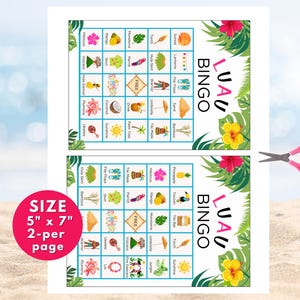 Hawaiian Birthday Party, Luau Bingo, Aloha Bingo, Hawaiian Bingo Game ...