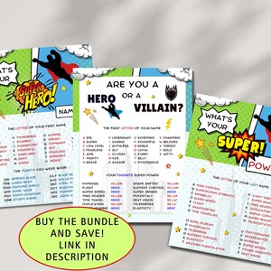 Superhero Party Game Pack: Villain or Hero Birthday Games (PDF Download ...
