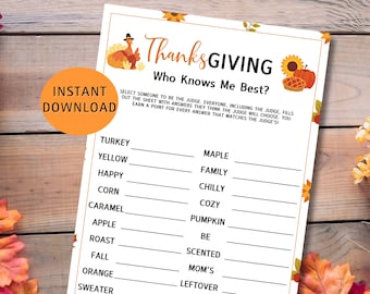 Thanksgiving Scavenger Hunt, Funny Family Thanksgiving Game, Printable ...
