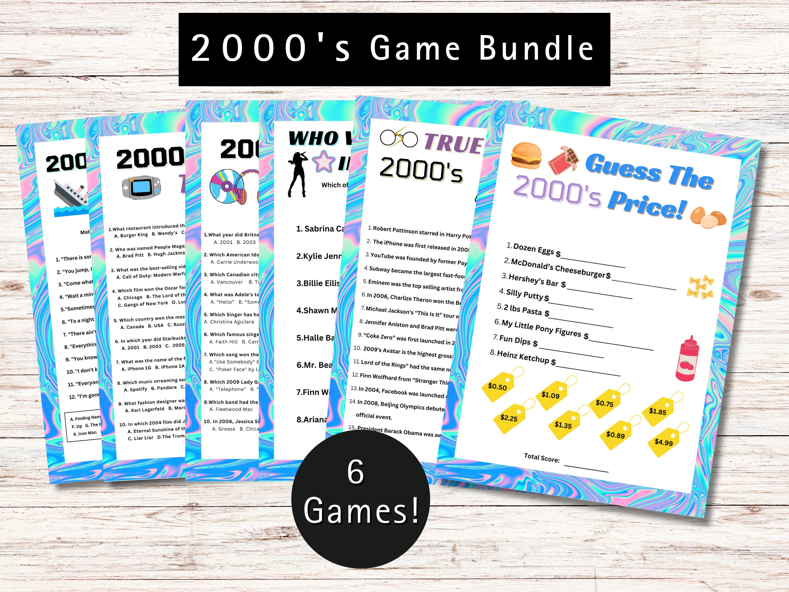 2000s Games Bundle, 2000s Party Games, 2000s Trivia Games, Y2K, Games ...