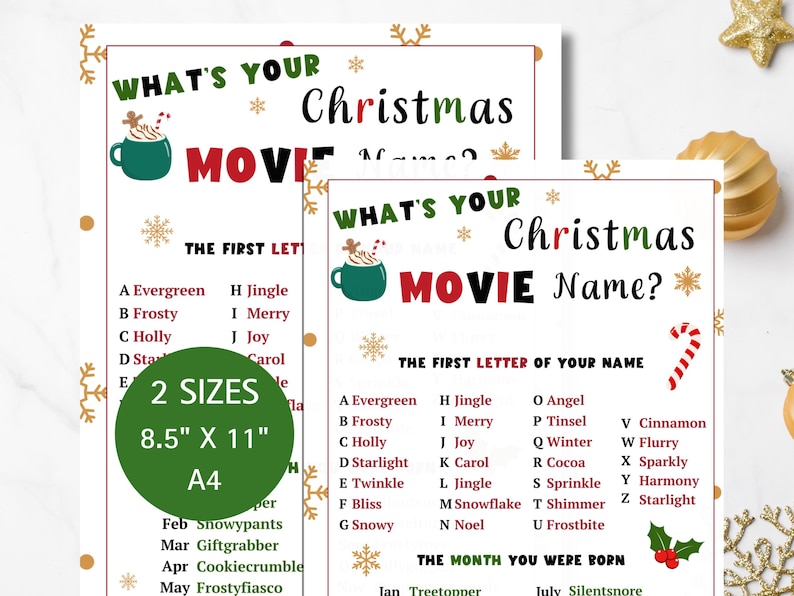 Christmas Movie Name Game, Christmas Party Games, Christmas Movie Night ...