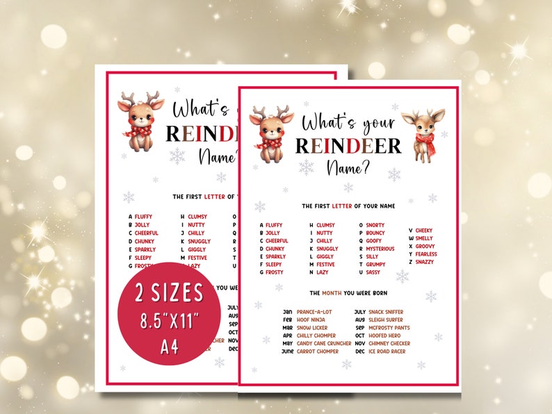 Christmas Party Reindeer Game: Printable Holiday Party Game (PDF) - Etsy
