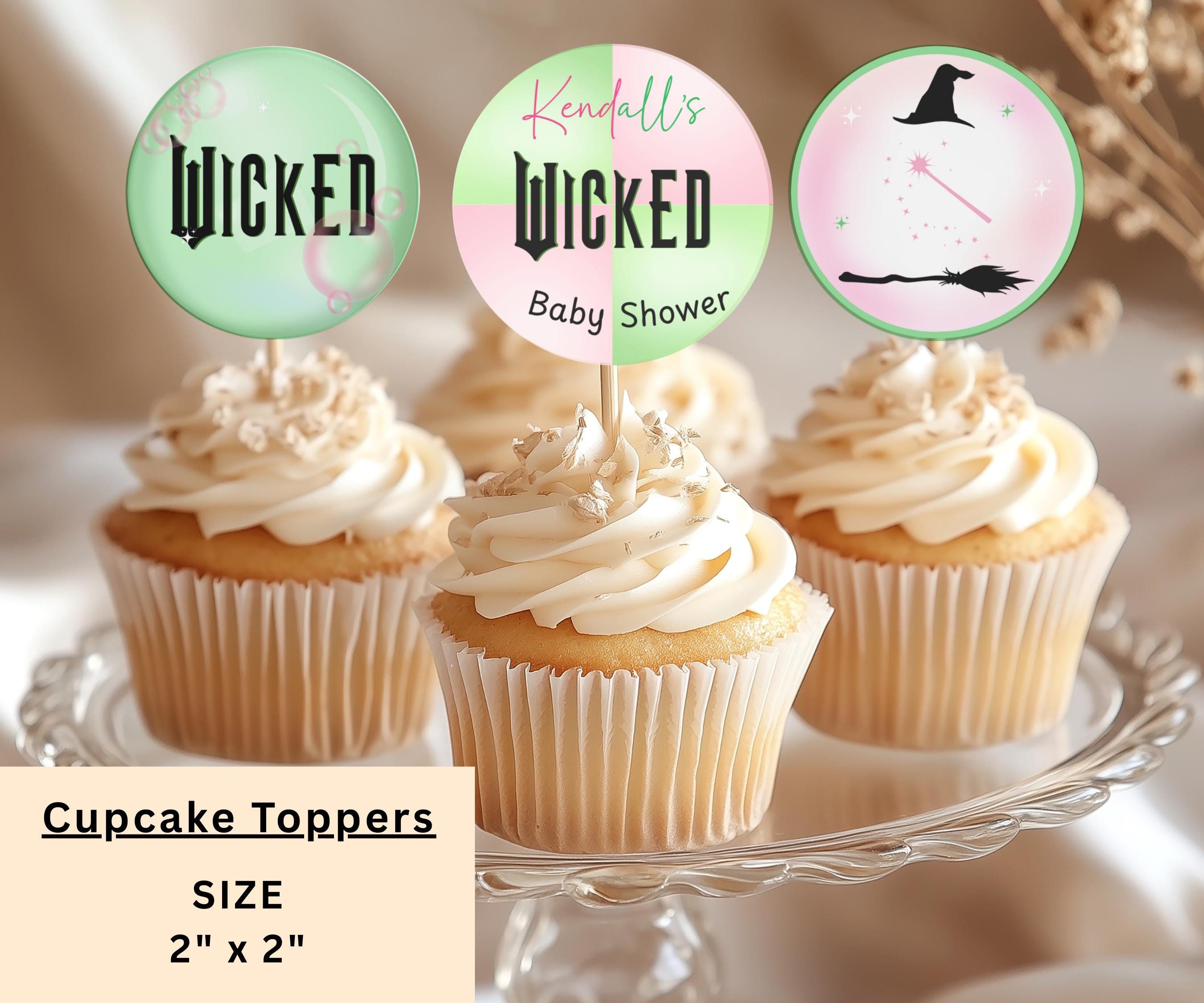 Wicked Baby Shower Decor Set: Editable Green & Pink Party Templates ...