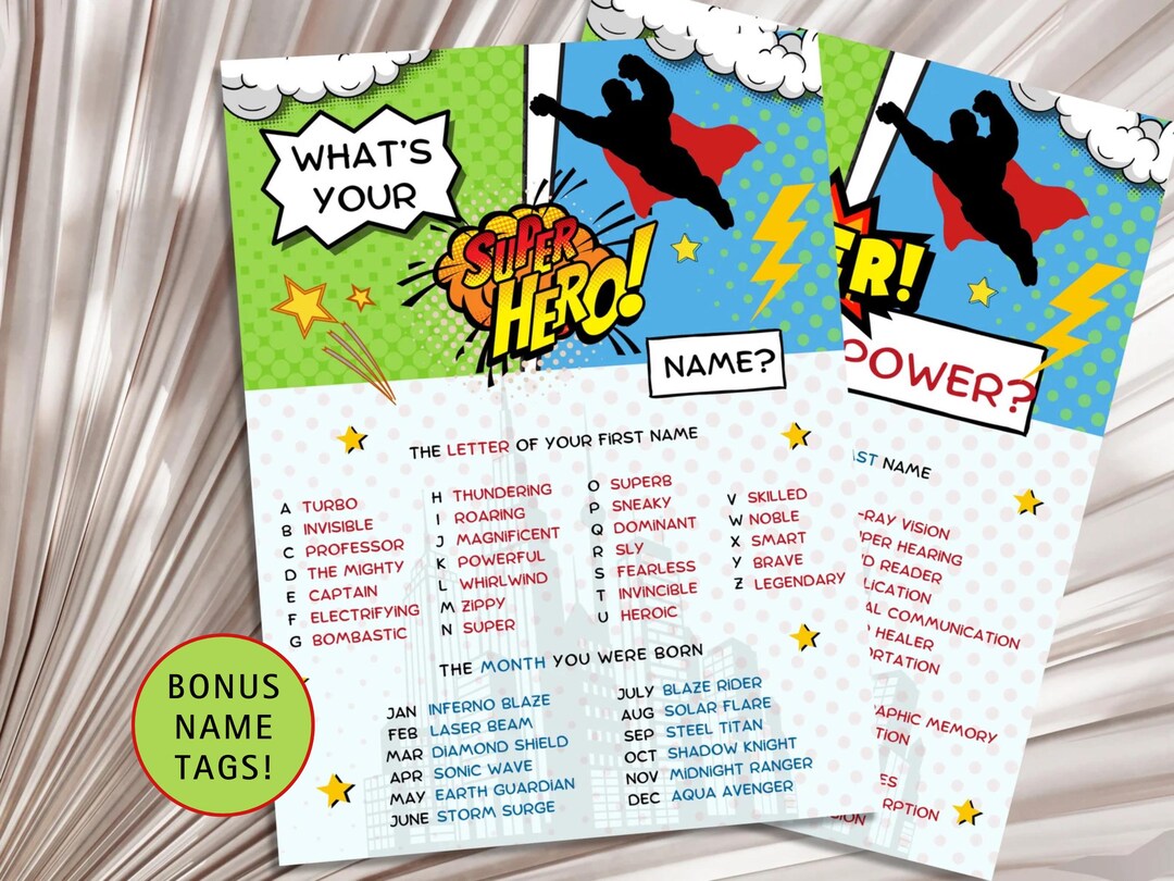 Superhero Party Game Pack: Villain or Hero Birthday Games (PDF Download ...