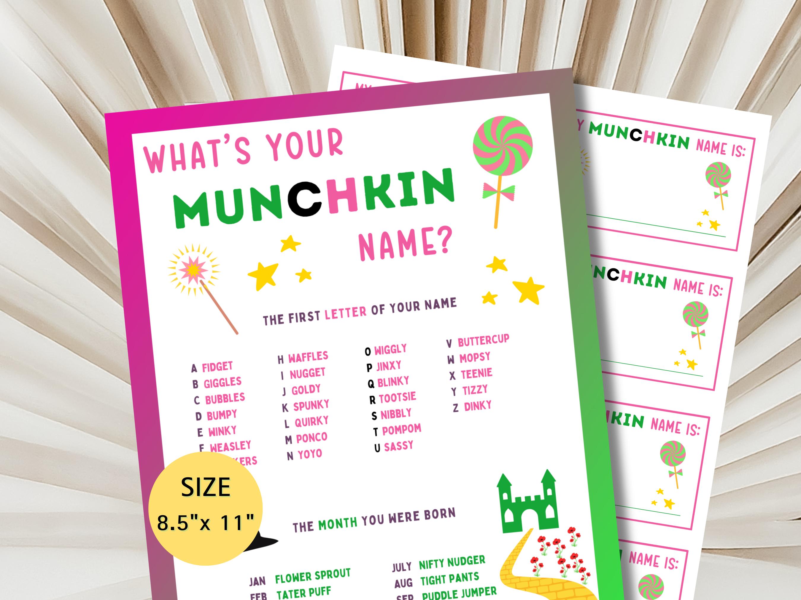 Munchkin and Wicked Birthday Party Game: Printable Name Tags (PDF ...