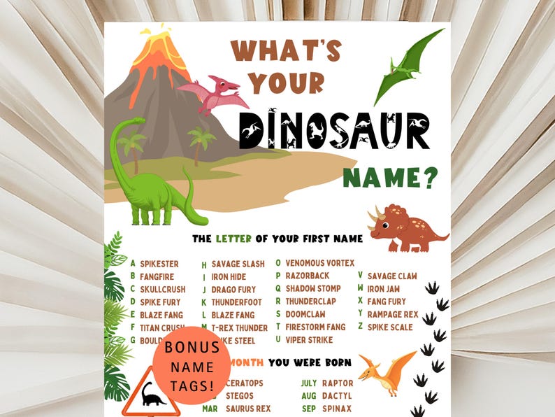 Dinosaur Birthday Game, Dinosaur Birthday Party, Dinosaur Party Decor ...