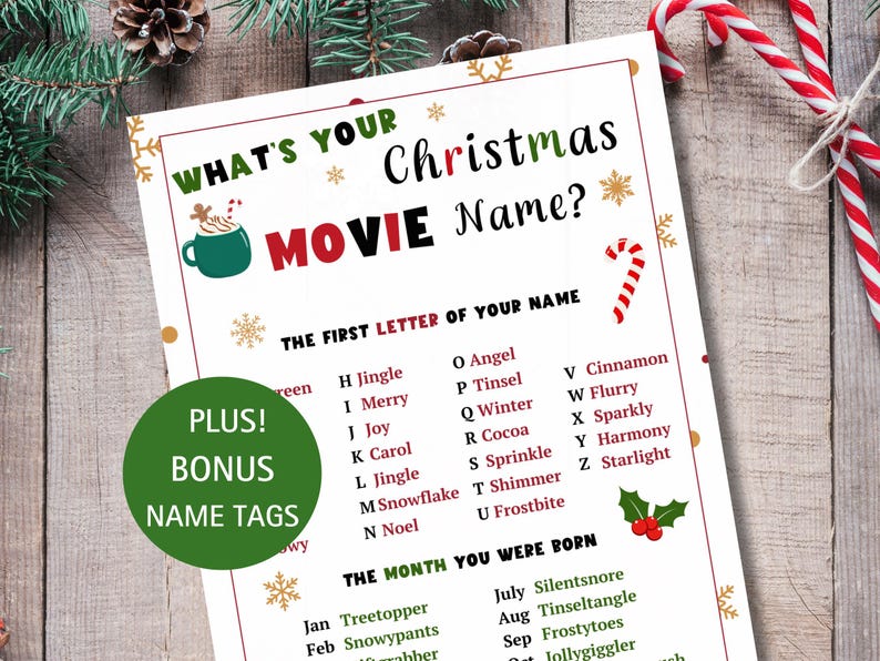 Christmas Movie Party Game: Printable Holiday Party Activity (PDF ...