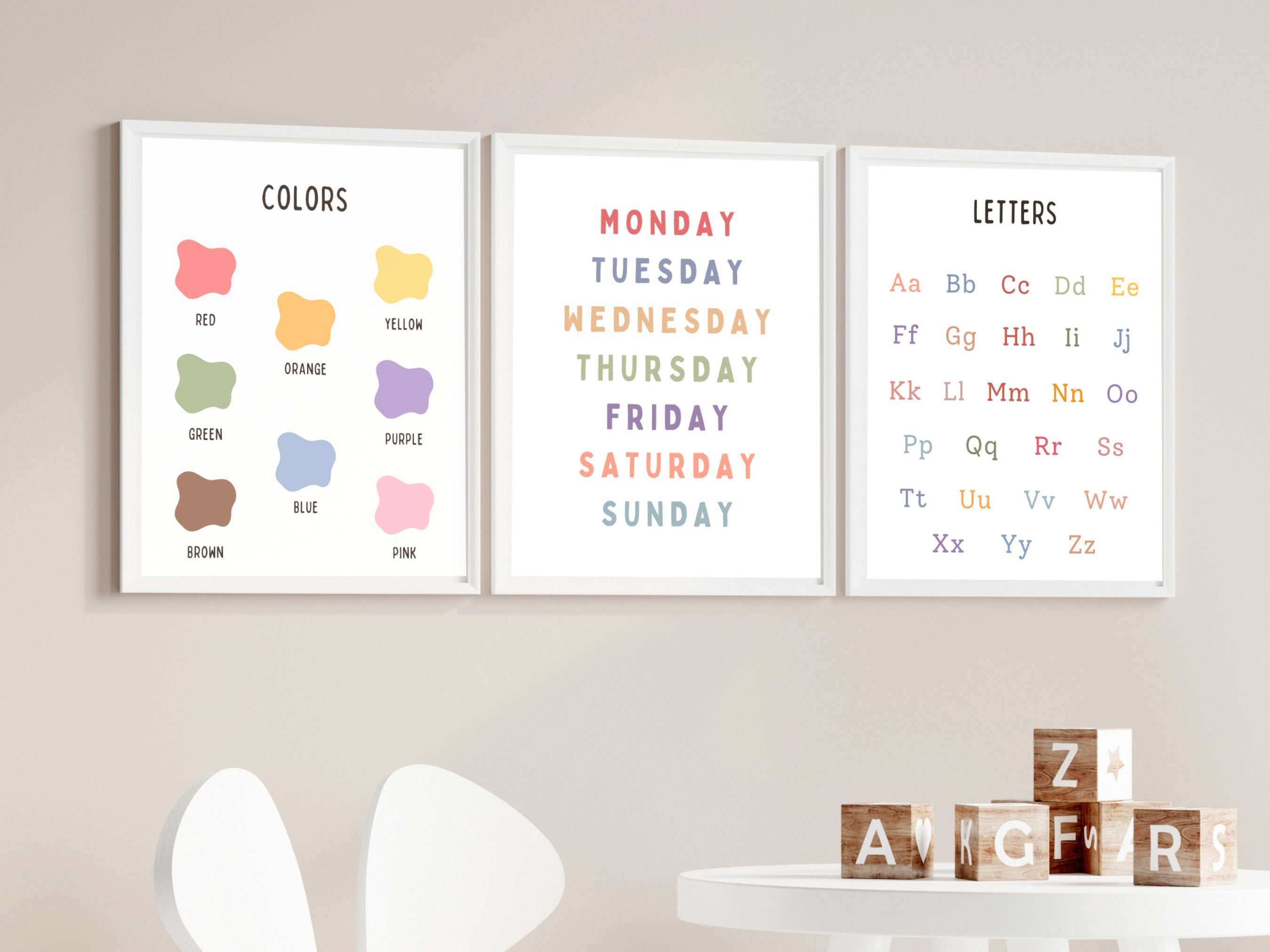 Kids 12 Educational Posters, Classroom Posters, Playroom Decor, Home ...