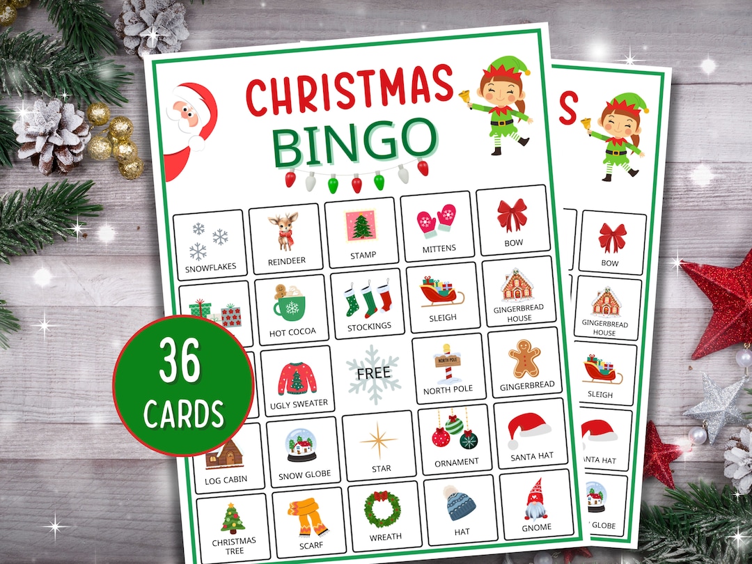 Christmas Bingo Cards, Holiday Bingo Game, Fun Christmas Games, Xmas ...