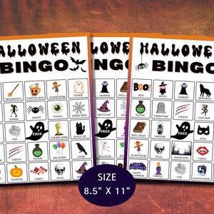 Halloween Bingo Game: 40 Printable Cards, Kids Classroom Activity (PDF ...