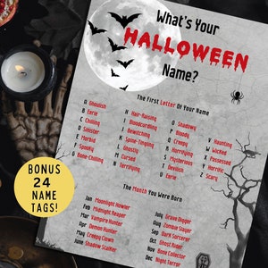 Halloween Name Game, Halloween Party Game, Halloween Decor, Halloween ...