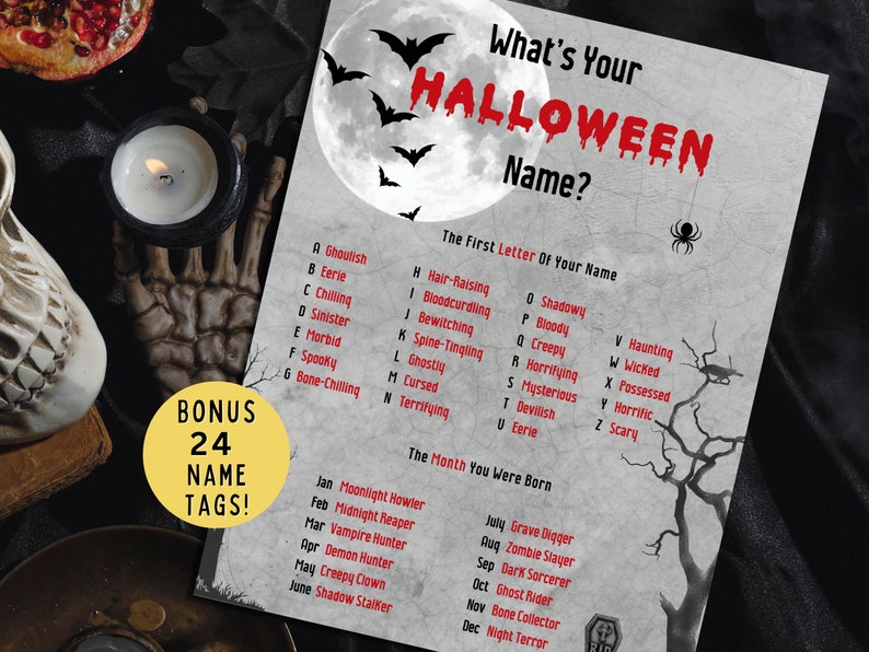 Halloween Name Game, Halloween Party Game, Halloween Decor, Halloween ...