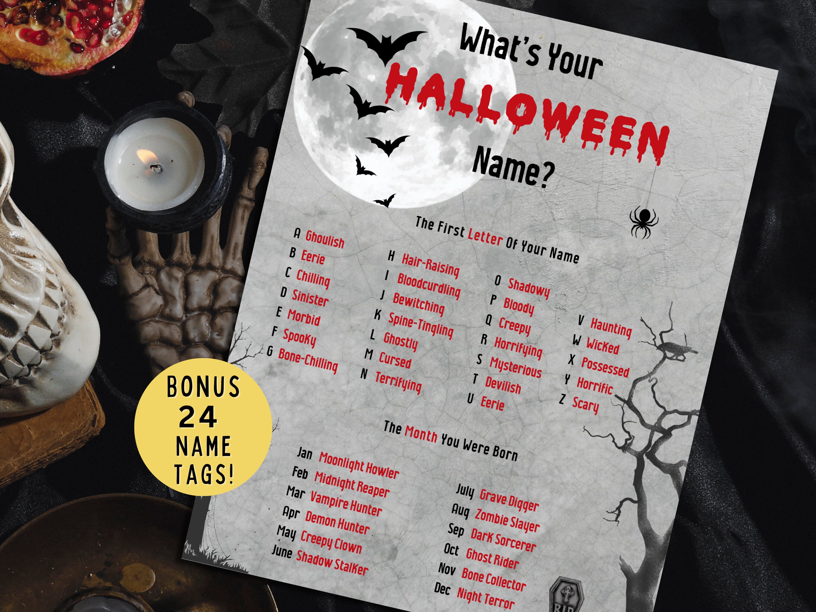 Halloween Name Game, Halloween Party Game, Halloween Decor, Halloween ...