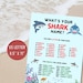 Shark Birthday Party Game: What's Your Shark Name (PDF Download) - Etsy