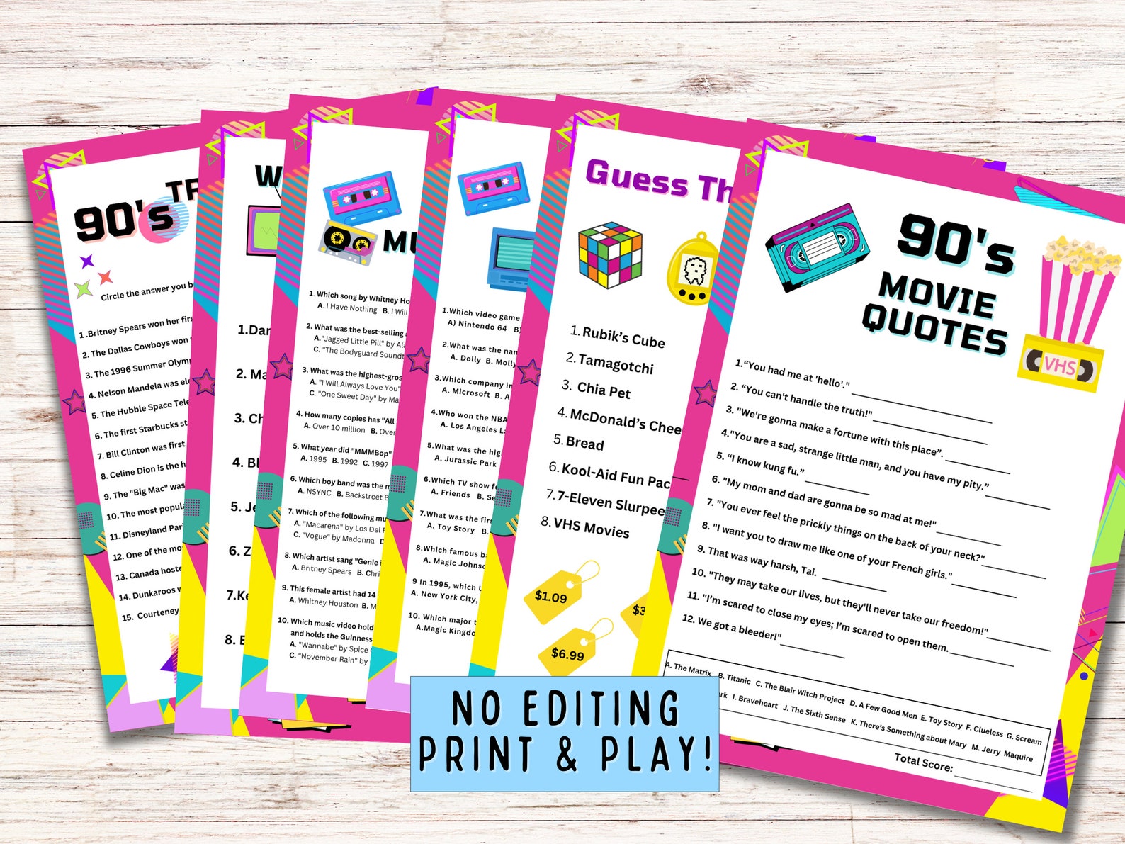 90s Games, 1990s Party Games for Kids & Adults, 90s Party Games, 90s ...