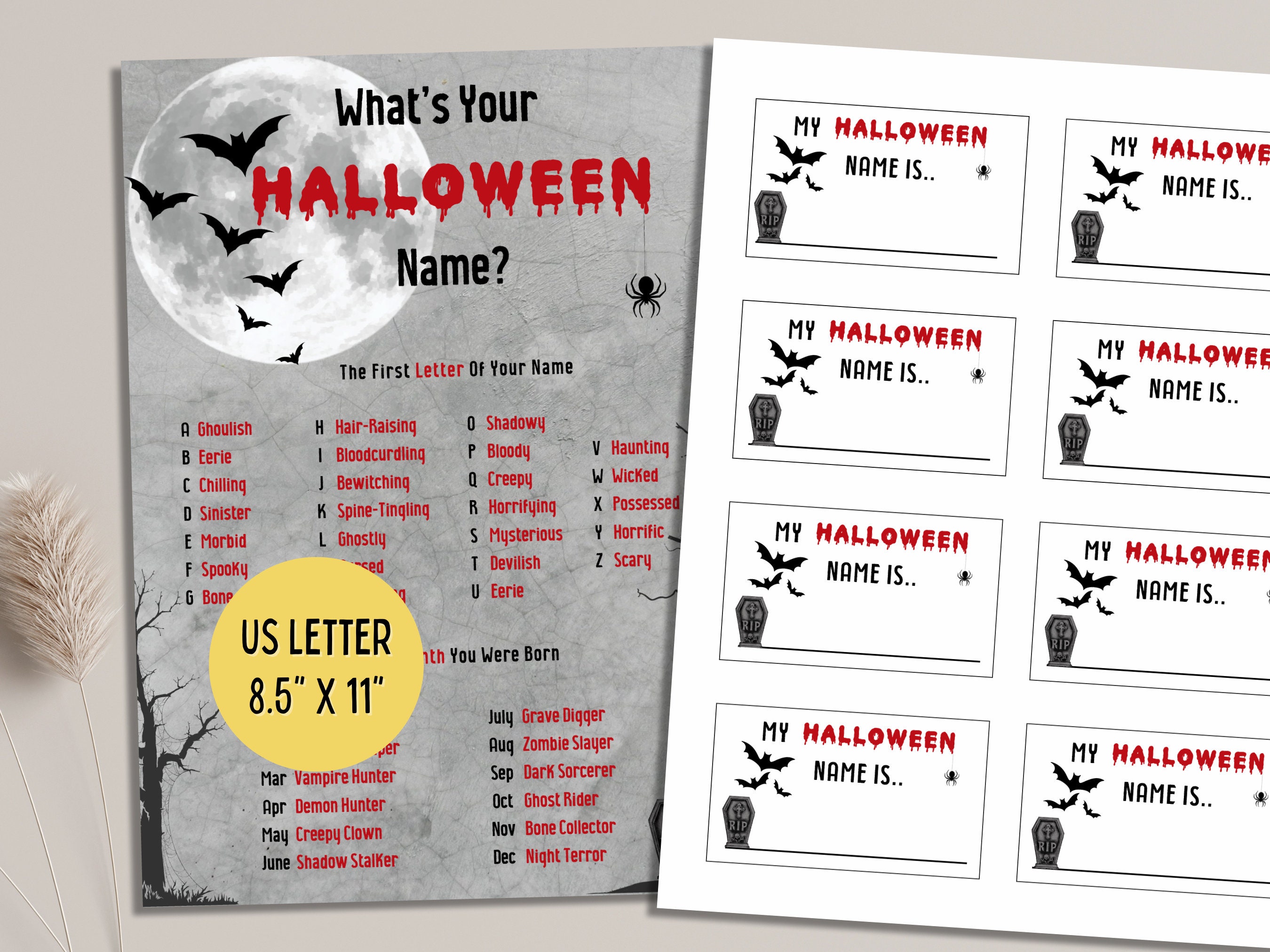 Halloween Name Game, Halloween Party Game, Halloween Decor, Halloween ...