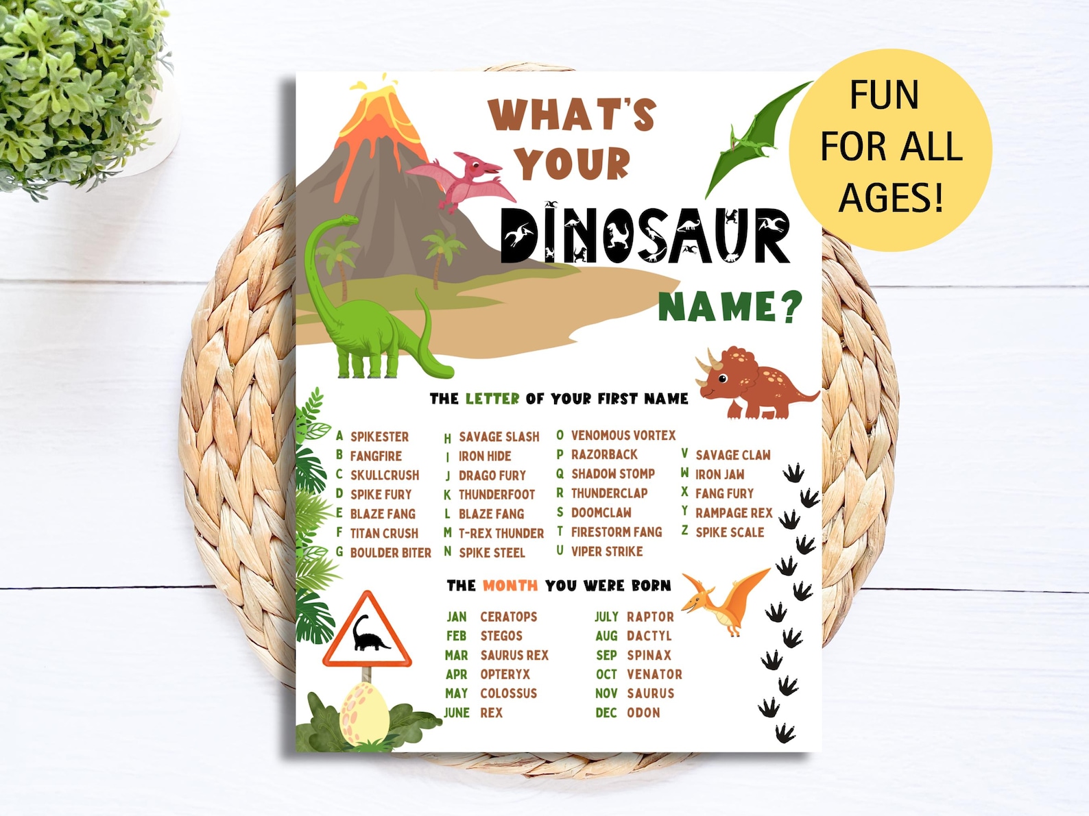 Dinosaur Birthday Game, Dinosaur Birthday Party, Dinosaur Party Decor ...